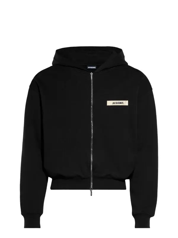 Jacquemus The Gros Grain Zipped Hoodie - Black