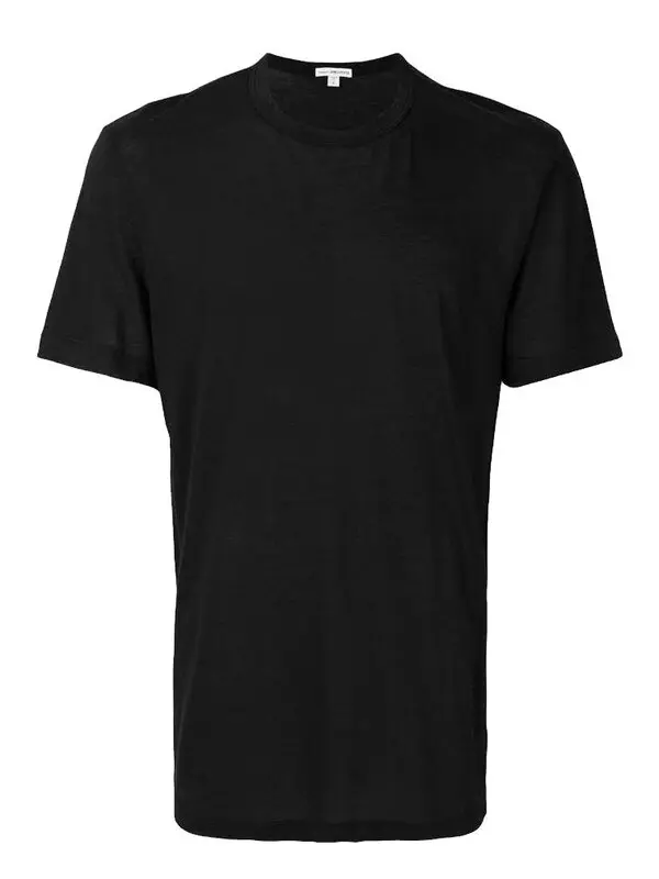 JAMES PERSE Ribbed Crewneck T-shirt - Black