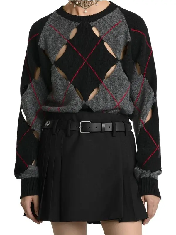 Dior All-over Patterned Crewneck Jumper - Black, Gray, Red