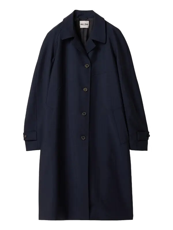 Miu Miu Long Button-up Coat - Navy Blue