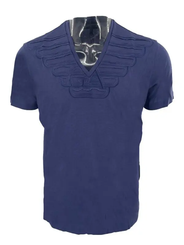 Emporio Armani V-neck Short-sleeved T-shirt - Blue