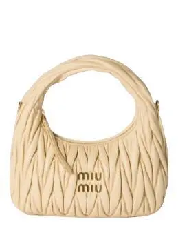 Miu Miu Wander Matelassé Nappa Leather Hobo Bag - Soybean Green