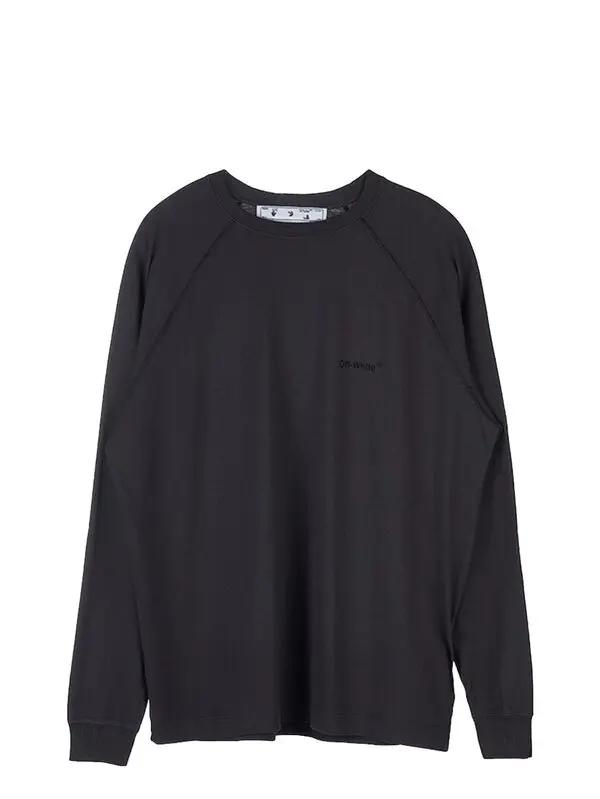 Off-White Diag-stripe Raglan Sleeve Top - Black
