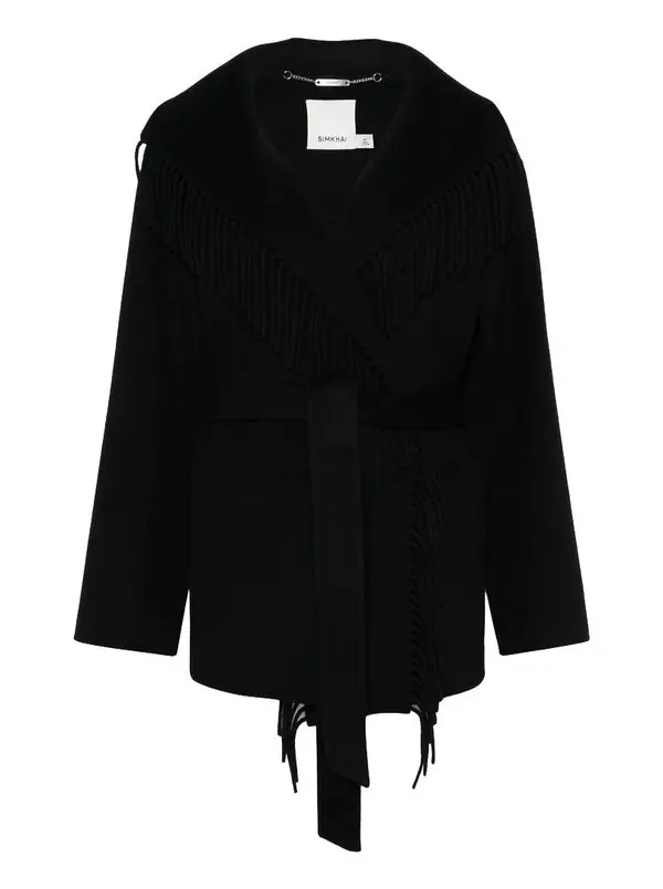 Simkhai Rowen Jacket With Tassels And Tie Detail - Black