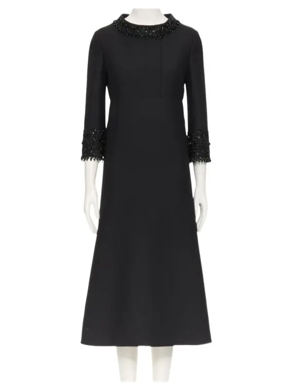 Valentino Garavani Beaded Empire-line Dress - Black