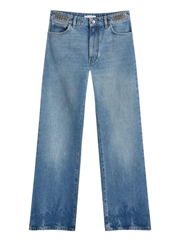 Rabanne Embellished High-waist Flared Jeans - Blue