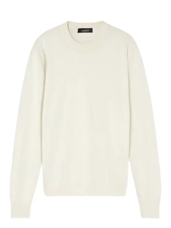 Versace La Greca Cotton-silk Jumper - White