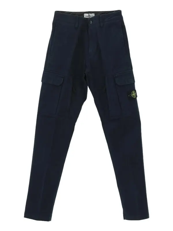 Stone Island Teen Compass-patch Cargo Trousers - Blue