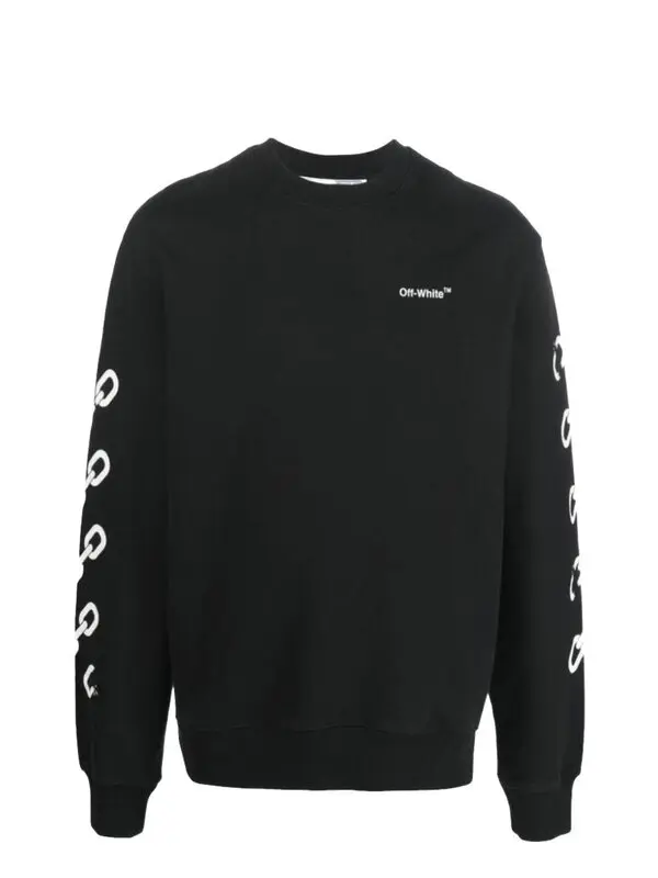 Off-White Chain Arrow Logo Crewneck Sweatshirt - Black
