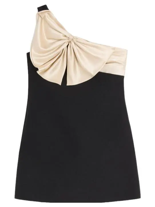 Valentino Garavani One-shoulder Bow Dress - Black