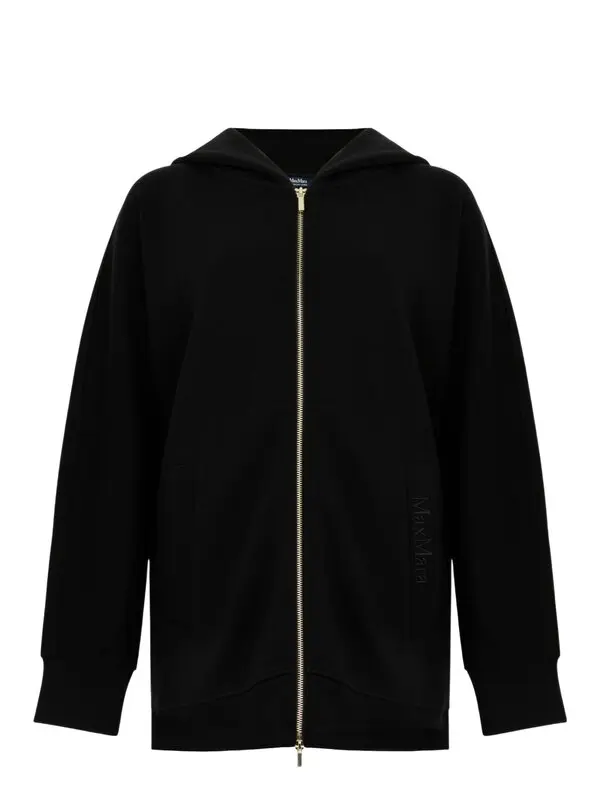 Max Mara Zip-up Hooded Jacket - Black