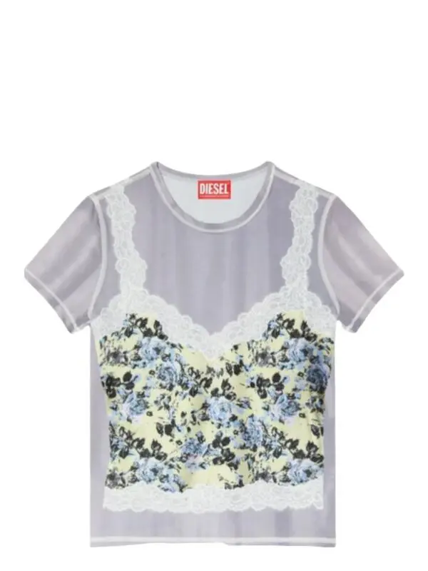 DIESEL® T-ileni Crewneck T-shirt - Light Gray