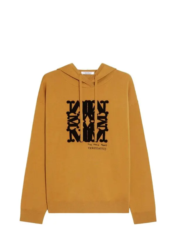 Max Mara Monogrammed Wool Hoodie - Amber