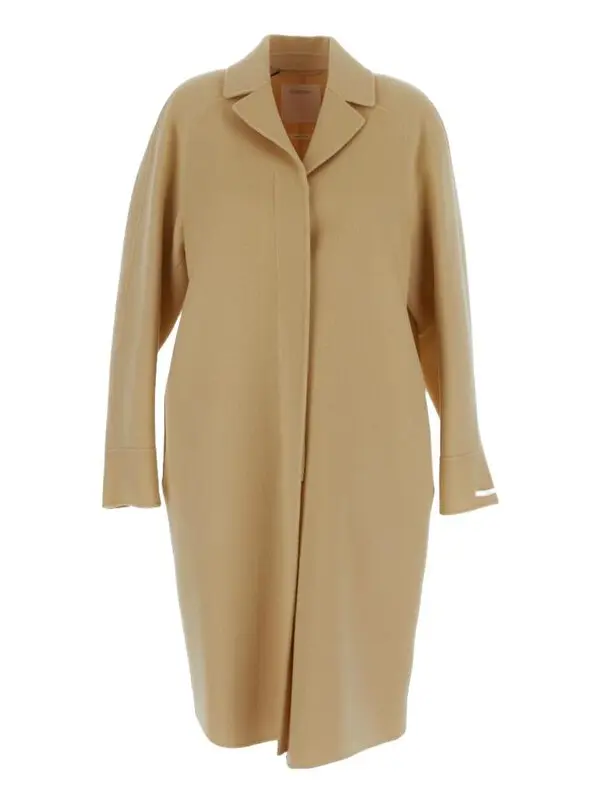 Sportmax Lapel Long-sleeved Coat - Nude