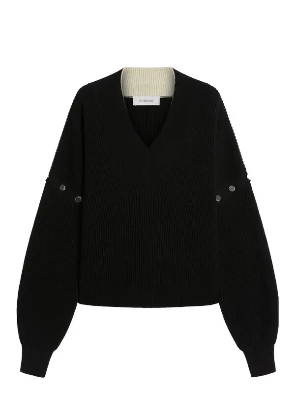 Sportmax Oversized Jumper With Detachable Sleeves - Black