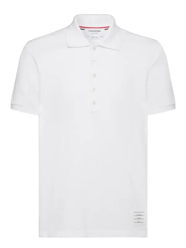 Thom Browne 4-bar Short-sleeved Polo Shirt - White