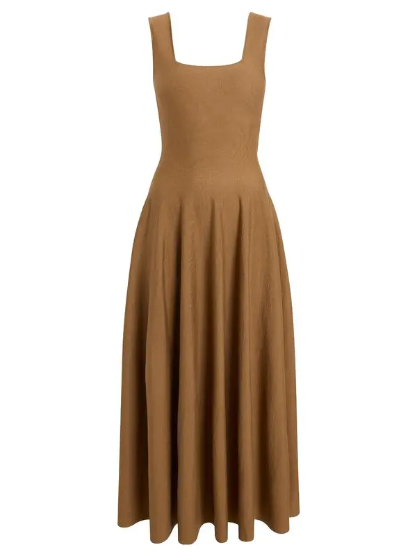 Khaite Jodie Ribbed Maxi Dress - Brown