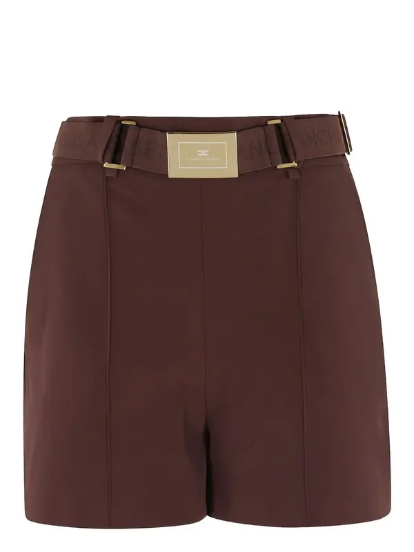 Elisabetta Franchi Belted Tailored Shorts - Red