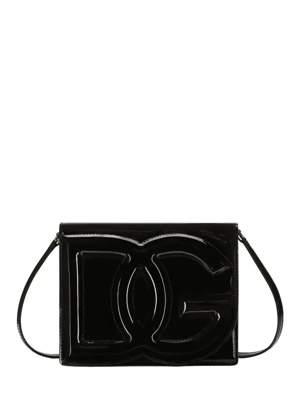 Dolce & Gabbana Logo Embossed Crossbody Bag - Black
