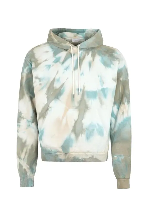 John Elliott Tie-dye Effect Drawstring Hooded Sweatshirt - White