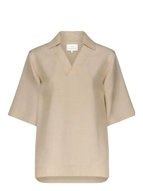 Loulou De Saison Ermo Open Neck Top - Beige