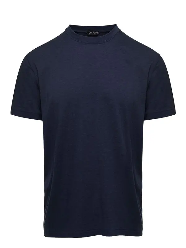 TOM FORD Crewneck Short-sleeved T-shirt - Blue