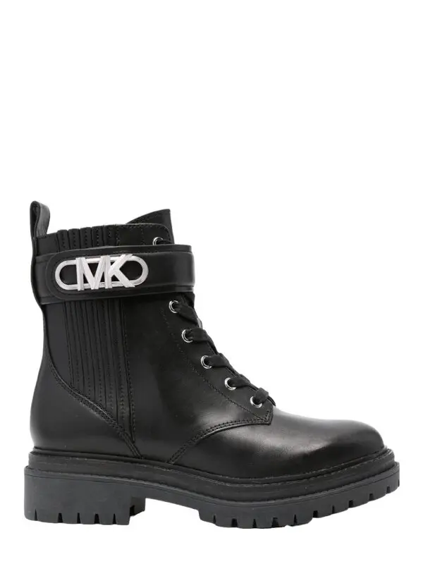 Michael Kors Parker Logo Plaque Ankle Boots - Black