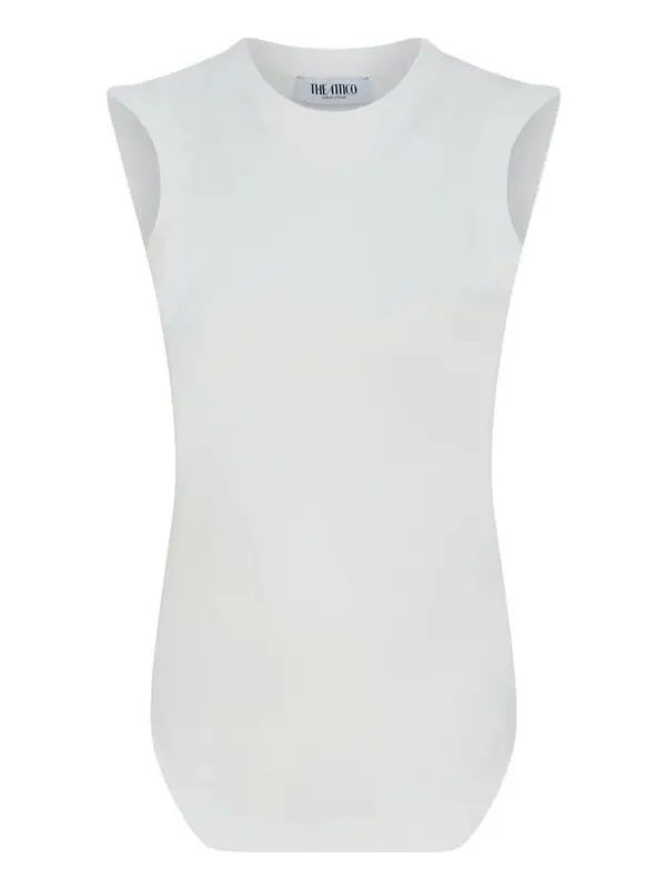 Attico Logo Embroidered Tank Top - White