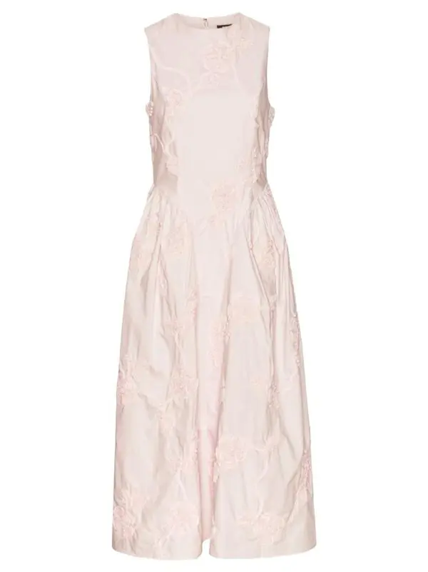 ROTATE BY BIRGER CHRISTENSEN Sleeveless Embroidered Floral Midi Dress - Light Pink