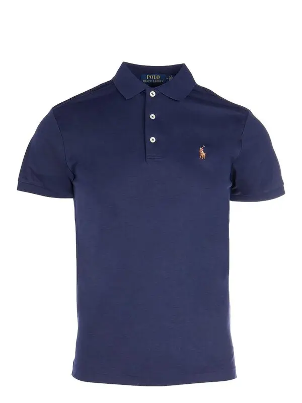 Polo Ralph Lauren Logo Embroidered Short-sleeved Polo Shirt - Black