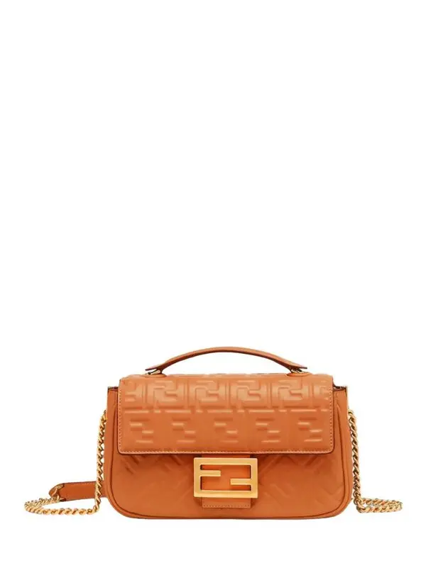 Fendi Baguette Chain Midi Shoulder Bag - Brown