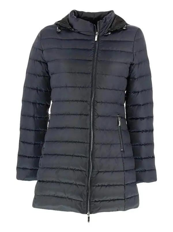 Emporio Armani Quilted Down Jacket With Hood - Black