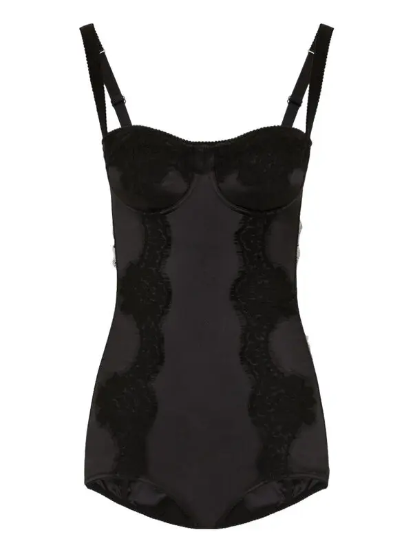 Dolce & Gabbana Lace Balconette Bodysuit - Black
