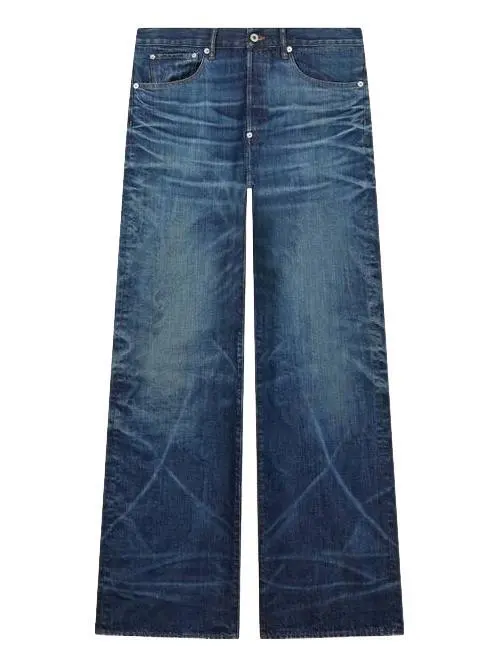 Kenzo Logo Patch Straight Leg Jeans - Blue