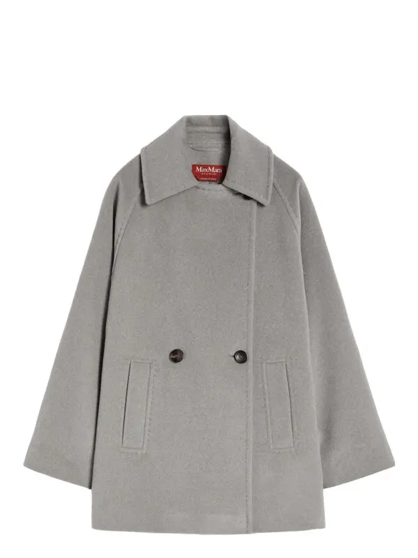 Max Mara Double-breasted Long Coat - Light Gray