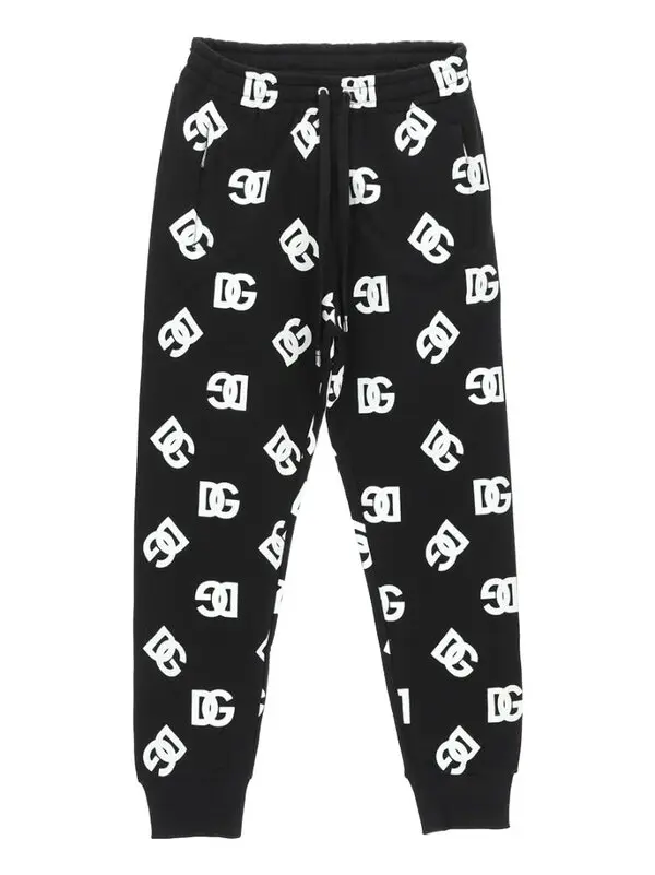Dolce & Gabbana All-over Logo-print Track Pants - Black