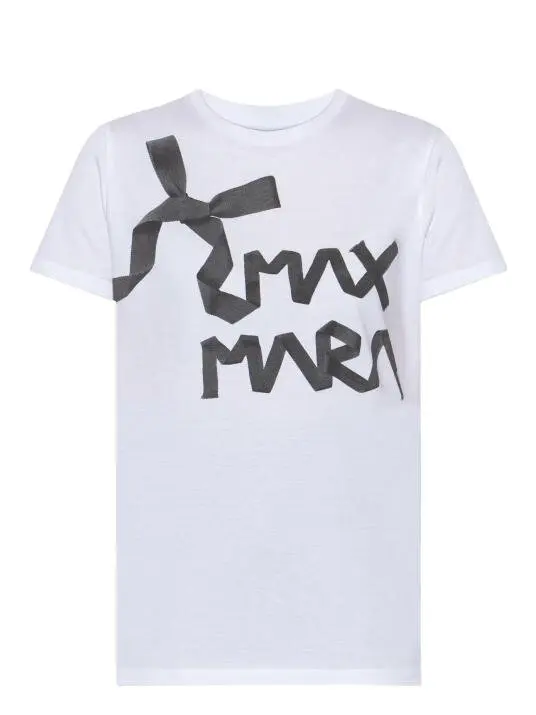 Max Mara Logo Printed Crewneck T-shirt - White