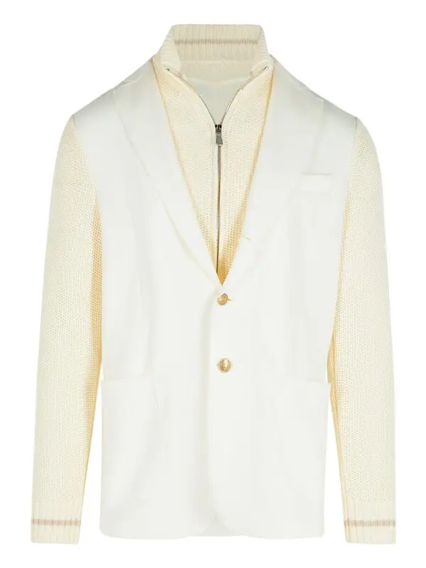 Eleventy Long-sleeved Knitted Cardigan - White