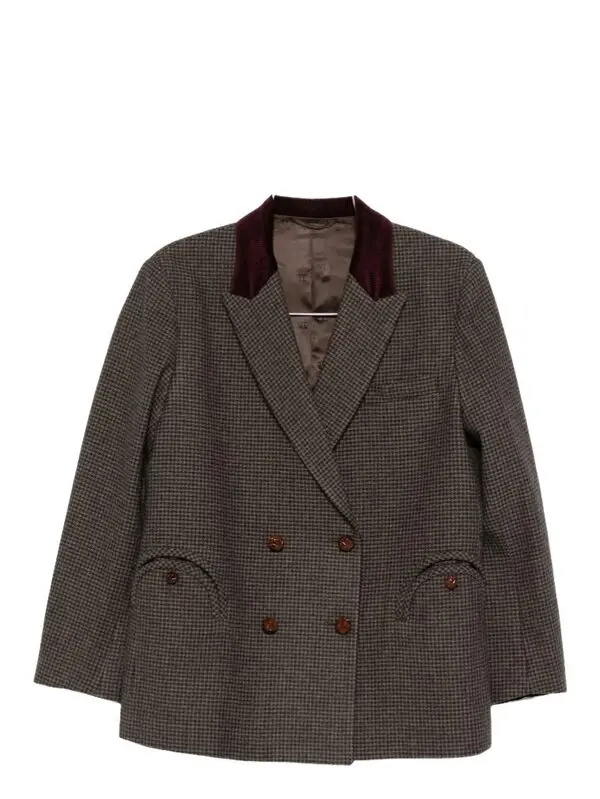 BLAZÉ MILANO Double-breasted Houndstooth Blazer - Black