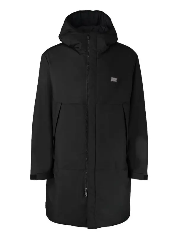 Dolce & Gabbana Logo Plaque Hooded Parka - Black