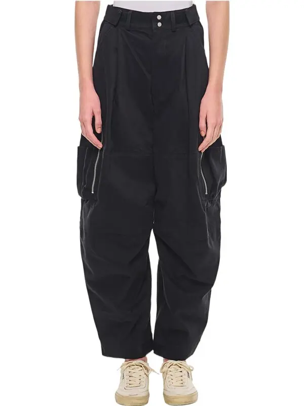 MORDECAI Cargo Pants With Side Pockets And Ankle Straps - Black