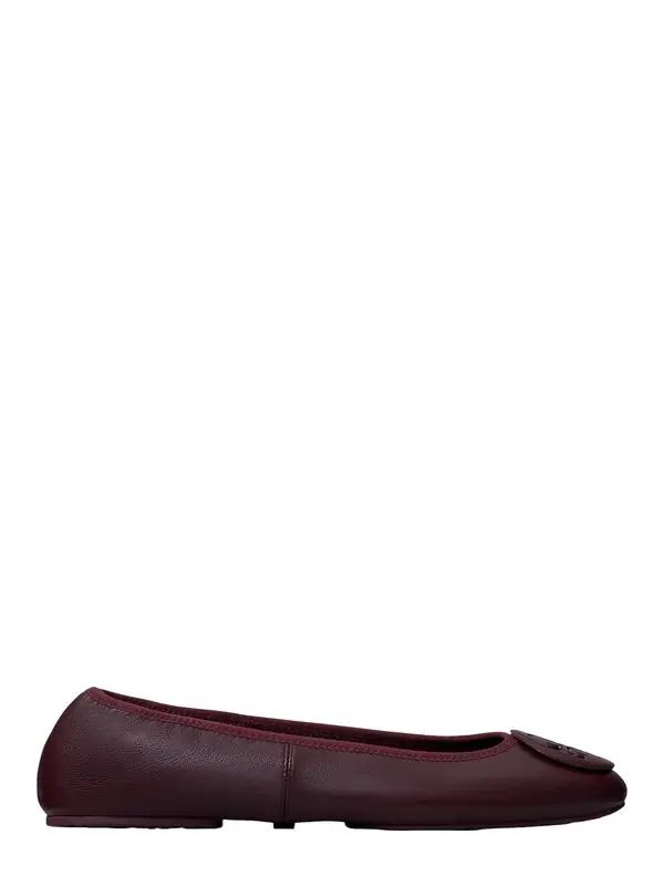 Tory Burch Logo Medallion Ballet Flats - Deep Carmine/deep Carmine