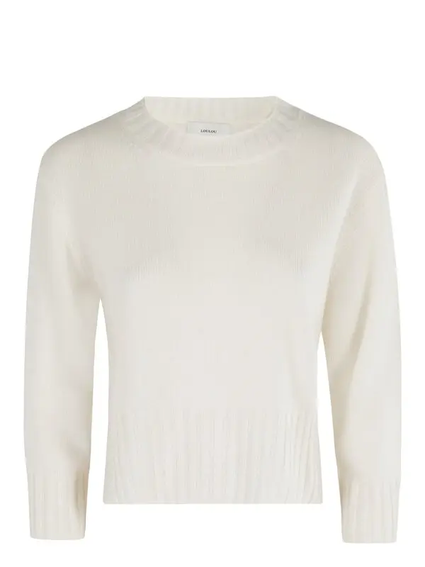 LOULOU STUDIO Crew Neck Sweater - White