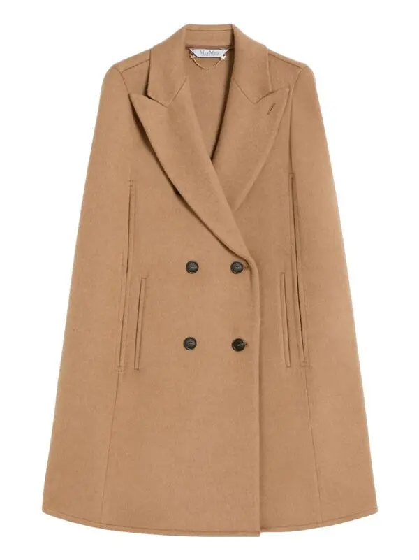 Max Mara Pordoi Draped Double-face Cape - Camel