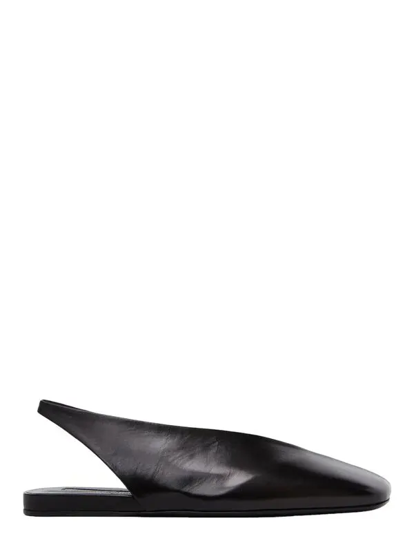 JIL SANDER Asymmetric Toe Ballerina Flats - Black