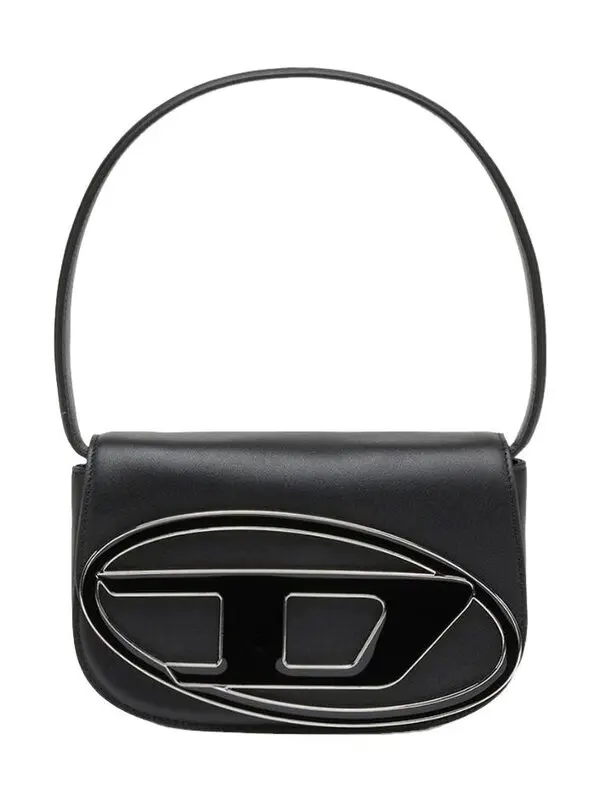 DIESEL® 1dr Logo Plaque Shoulder Bag - Black