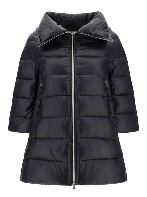 Herno Quilted Hooded Down Jacket - Black