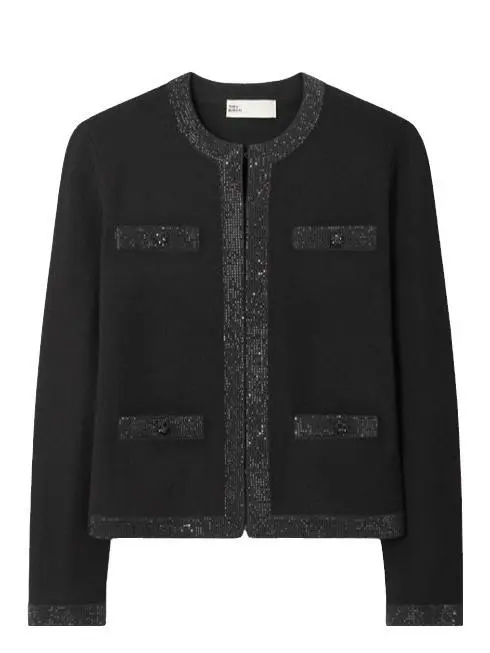 Tory Burch Embellished Cardigan - Black