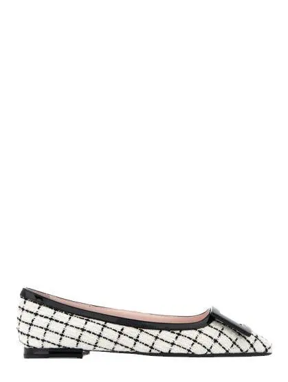 ROGER VIVIER Gommettine Tweed Ballerinas - B001(bianco)b999(nero)