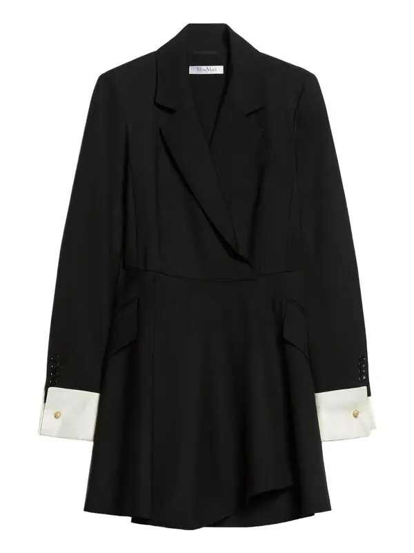 Max Mara Pleated Long-sleeved Blazer Dress - Black